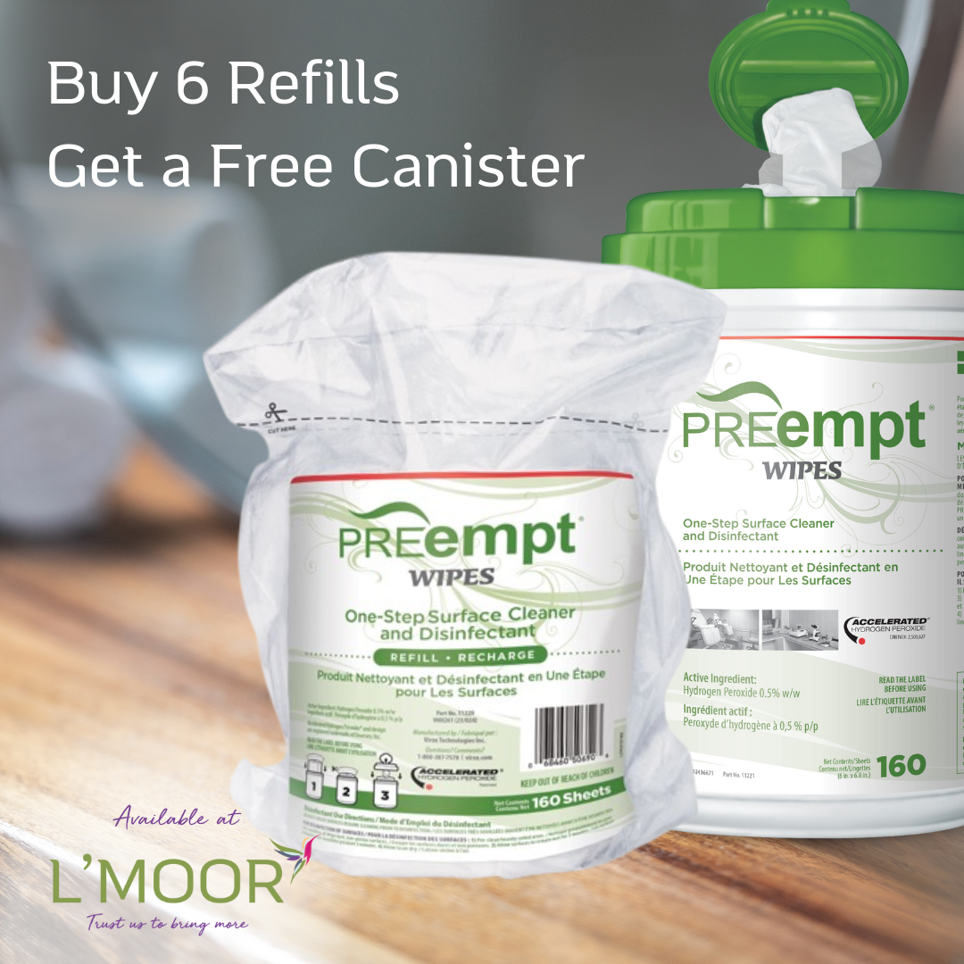 PREempt RTU Wipes Refill (160 sheets) | L'Moor