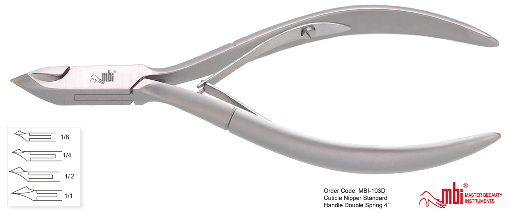 Stainless Steel cuticle nipper standard handle 4" 1/4 jaw | L'Moor